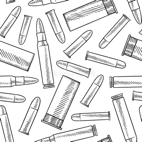Seamless Bullet And Shell Background Stock Vector Illustration Of