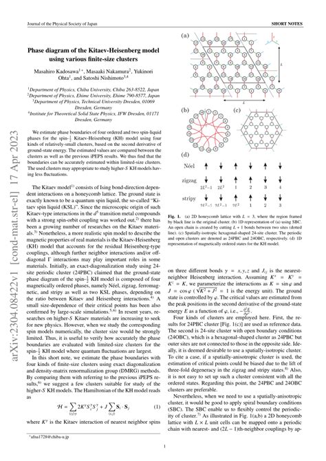 Pdf Phase Diagram Of The Kitaev Heisenberg Model Using Various Finite Size Clusters