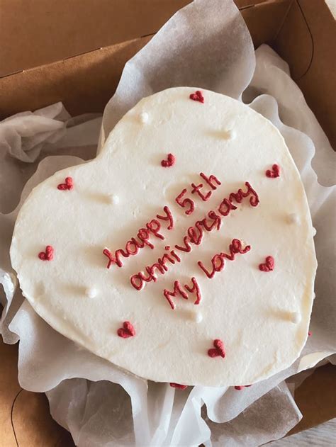 Anniversary Bento Cake ️🤍 Simple Anniversary Cakes Happy Anniversary
