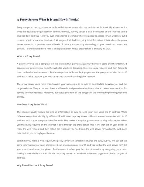 Ppt A Proxy Server What It Is And How It Works Powerpoint