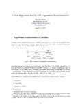 Linear Regression Models With Logarithmic Transformations Linear