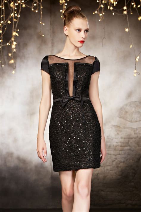 Günstig Edles Sexy schwarzes Boot Ausschnitt Abendkleid mit Schleife und Sequins Online