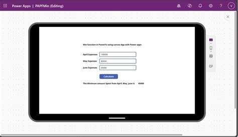 Min Function In PowerFx Using Canvas App With Power Apps