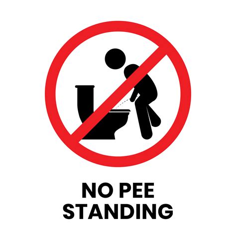 Do Not Pee Standing Sign Toilet Sign Illustration On Isolated