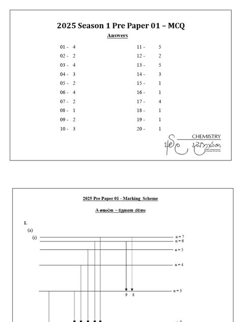 2025 Pre Paper Class Paper 1 Marking Pdf