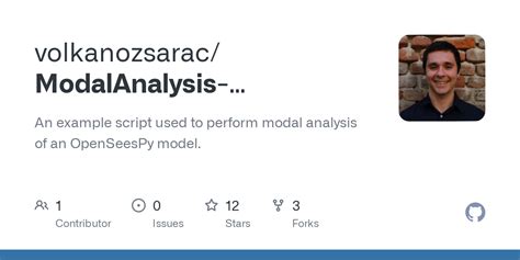 GitHub Volkanozsarac ModalAnalysis OpenSeesPy An Example Script Used To Perform Modal