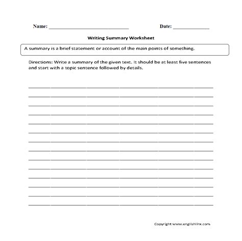Article Summary Worksheet
