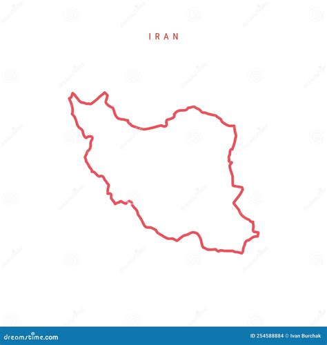 Iran Editable Outline Map Vector Illustration Stock Vector