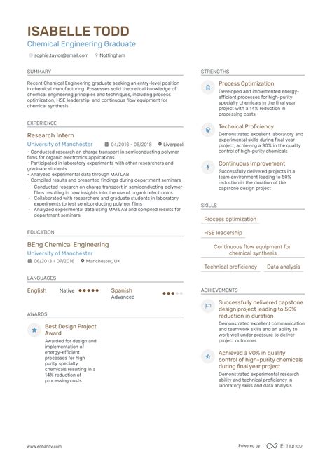 3 Chemical Engineer Cv Examples For 2024