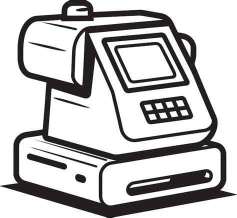 Um Desenho De Uma Máquina Que Tem Uma Tela Digital Vetor Premium