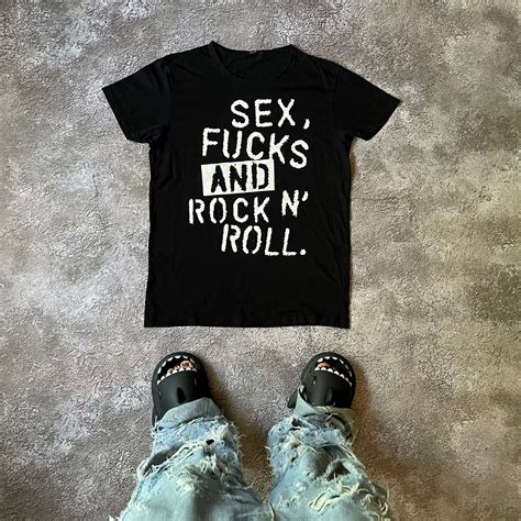 Vintage Vintage Y2k Adult “ Sex Fucks Drugs Rock “ Slogan Funny Tee