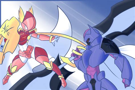 Drantyno Craniummon Lordknightmon Digimon Highres 2others Armor Cape Closed Eyes