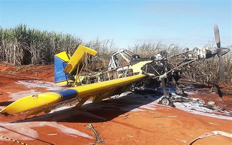 Avião Agrícola Cai Em Canavial E Pega Fogo Piloto Está Desaparecido