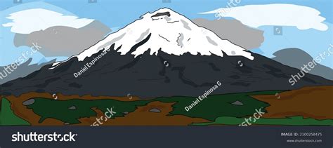 Volcán Cotopaxi Vectorial De Ecuador Vector De Stock Libre De