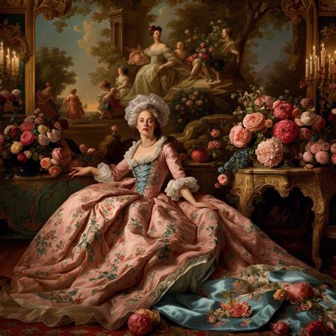 16k Resolution Female Figure In An Opulent Rococo Setting Inspired By