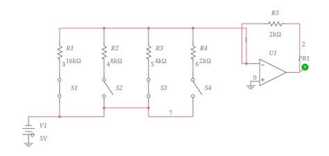 Copy Of Weighted Resistor Dac Multisim Live