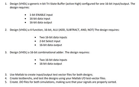 Solved Design VHDL A Generic N Bit Tri State Buffer Chegg Com