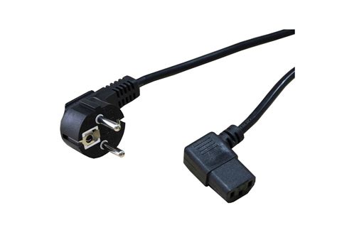 Power Cable Angled IEC Connector Black M SECOMP International AG