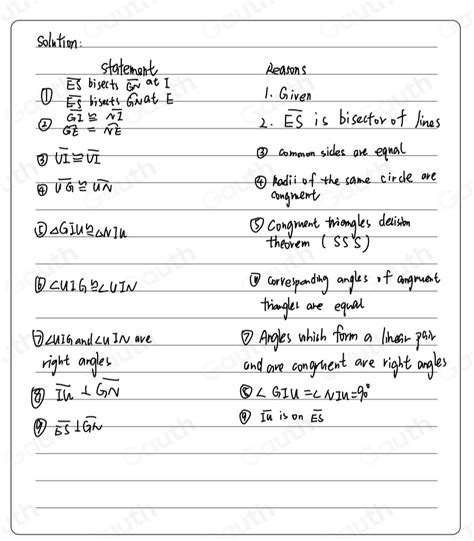 Solved Activity 3 Diameter Bisects Chords Complete The Two Column