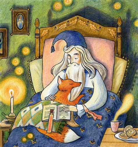 Иллюстрация Волшебник и Лис в стиле книжная графика