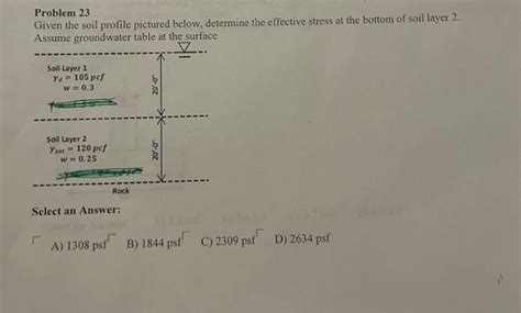Solved Problem Given The Soil Profile Pictured Below Chegg Com