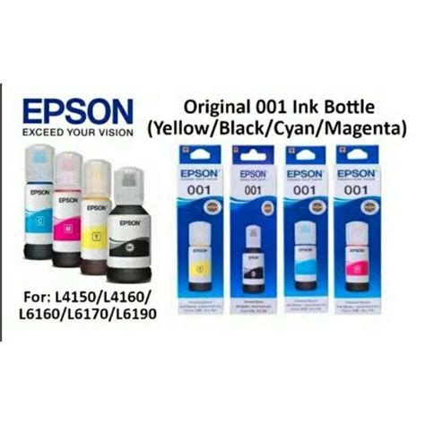 Jual Tinta Epson 001 1Set Ink For Epson L4150 L4160 L6160 L6170 L6190 Di Seller Kampungtoner