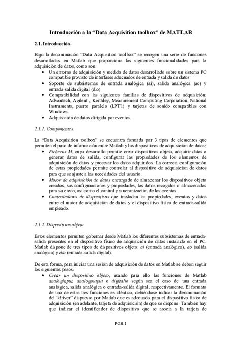 Pdf Introducción A La “data Acquisition Toolbox” De Matlab