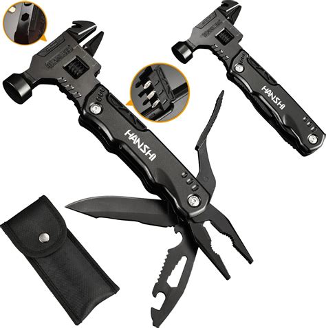 HANSHI Adjustable Wrench Multitool Hammer 16 In 1 Pliers Pocket