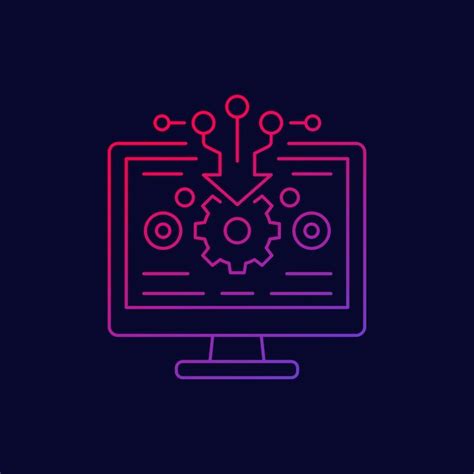 Premium Vector Data Processing Icon Linear Design