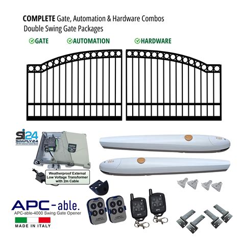 3 5m Arched Gates 2x 1 75m And Italian Made Apc Able 4000 Gate