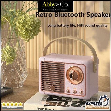 Abby Co Bluetooth Speaker Vintage Wireless Retro Mini Speakers Lazada