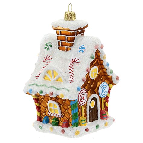 Blown Glass Christmas Ornament Gingerbread House Online Sales On