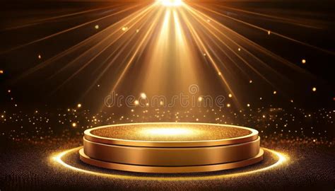 Luxury Gold Podium Premium Backgroundempty Circular Stage Generated