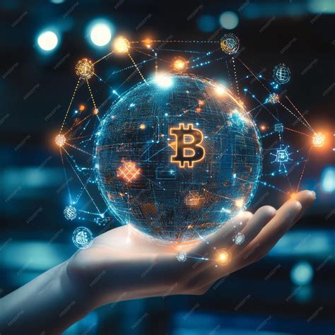A Hand Holding A Glowing Orb With The Bitcoin Symbol Embedded Surrounded By A Network Of