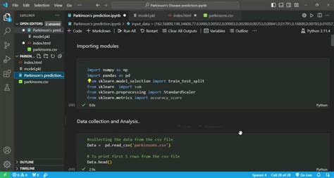 My Project About Parkinsons Disease Prediction Using Python Dhanalakshmi E Posted On The