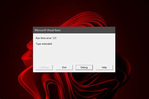 Runtime Error 13 Type Mismatch Fix