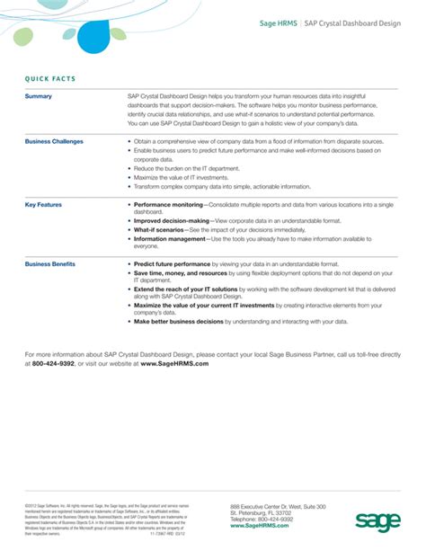 Sage Hrms Crystal Dashboard Design Pdf