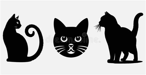 Cat Silhouette Vector Isolated Elegant New Best Cute Sit Design