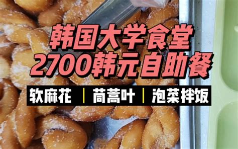 约14一顿韩国大学食堂自助餐吃啥，清清淡淡一顿 文氓不想吃食堂 文氓不想吃食堂 哔哩哔哩视频