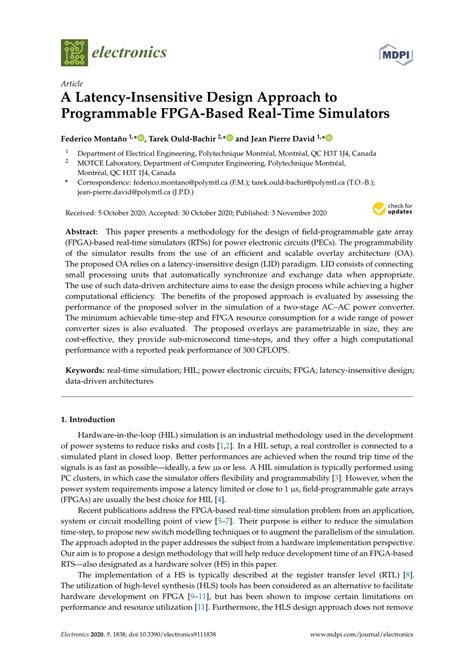 Pdf A Latency Insensitive Design Approach To Programmable Fpga Based Real Time Simulators
