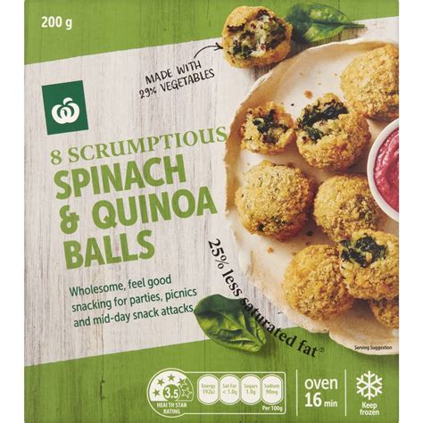 Woolworths Spinach And Quinoa Balls 8 Pack Woolworths