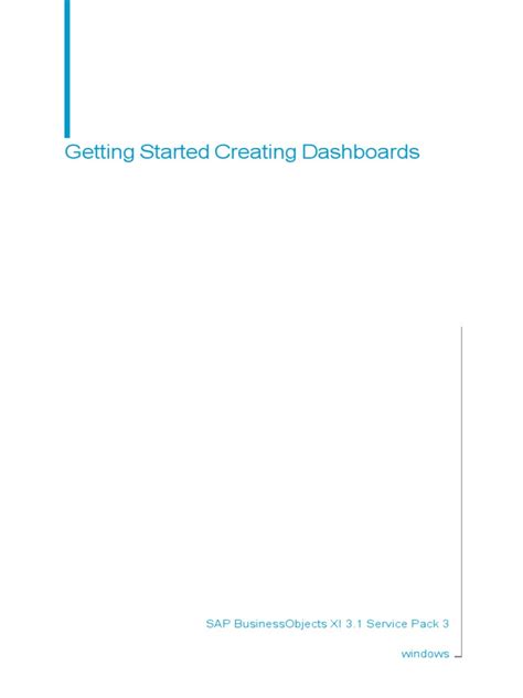 getting started creating dashboards sap businessobjects xi 3 1 service pack 3 pdf chart