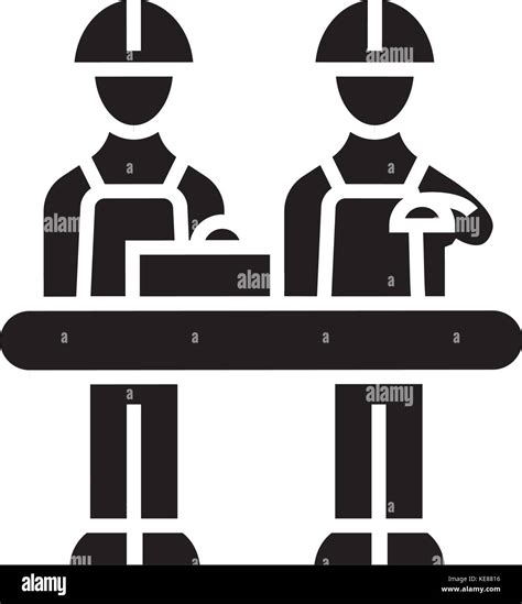 Assembly Line Icon Vector Illustration Black Sign On Isolated Background Stock Vector Image