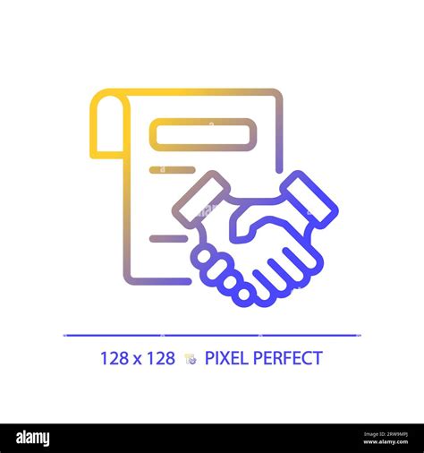 2d Agreement Thin Linear Gradient Icon Stock Vector Image And Art Alamy