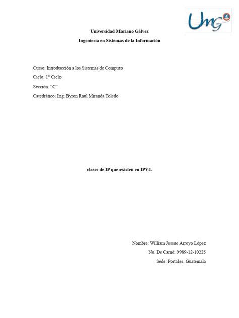 Clases De Ip Que Existen En Ipv4 Pdf Dirección Ip Red De Arquitectura