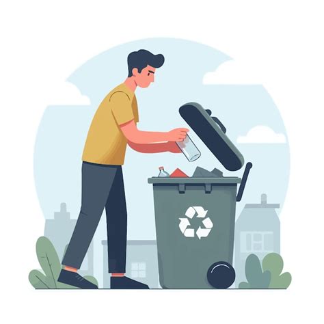 Premium Vector Flat Art Design Of Man Throwing Garbage