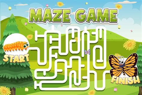 Шаблон игры лабиринт в теме насекомых для детей | Премиум векторы