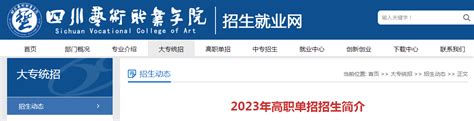 2023年四川艺术职业学院单招考试内容及时间 133职教网