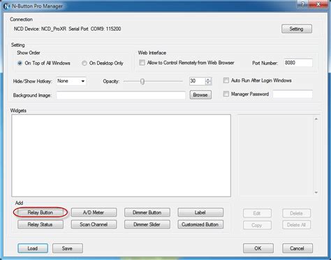 How To Create Relay Control Button With N Button Prolite Serial Port Tool