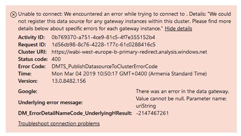 Solved Underlying Error Messagevalue Cannot Be Null Par